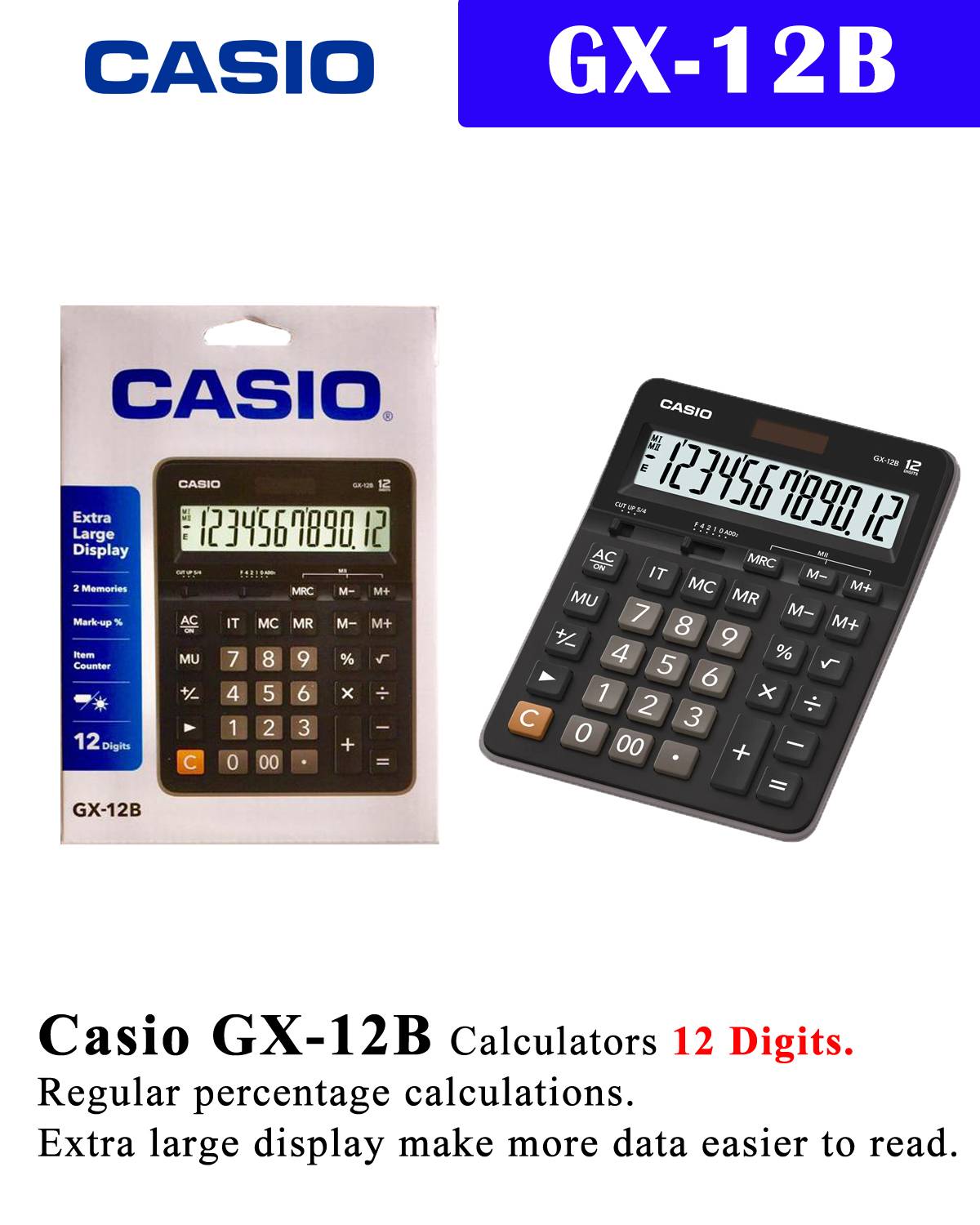 Casio GX-12B Calculators 12 Digits
