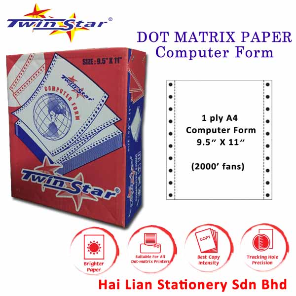 Twin Star A4 Computer Form 1 ply