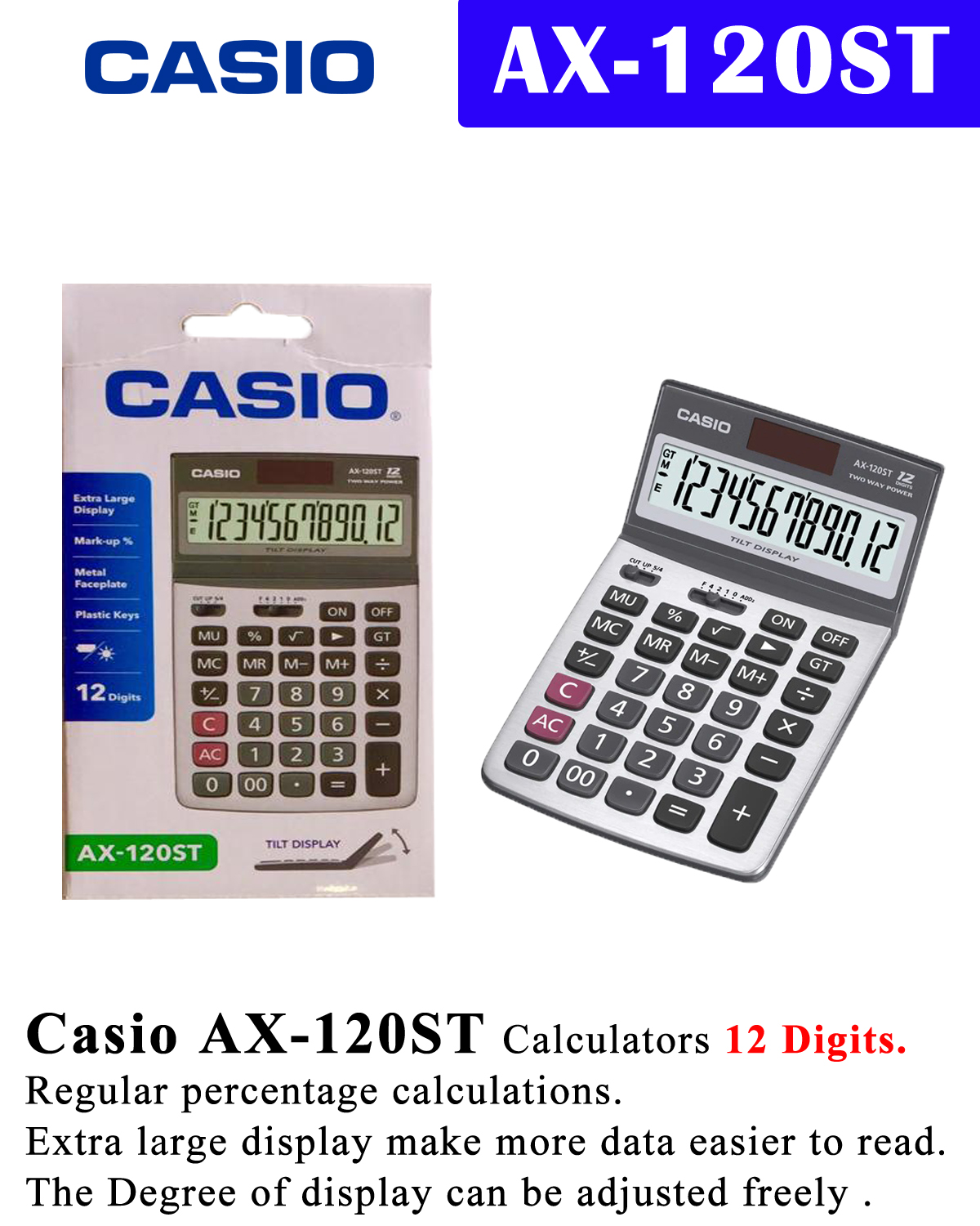 Casio AX-120ST Calculators 12 Digits